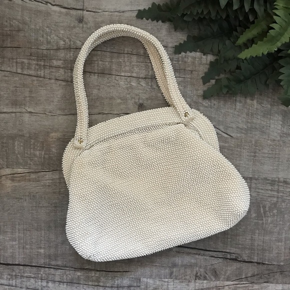 Bags | Vintage Fully Beaded Cream Purse | Poshmark